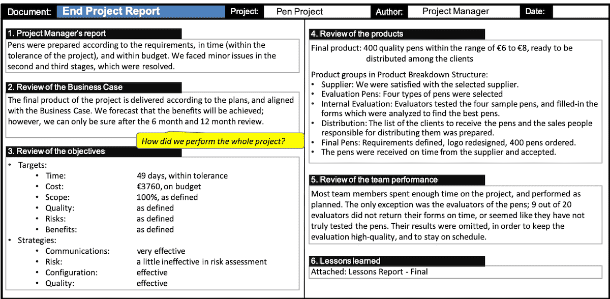 End Project Report PRINCE2 Wiki